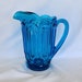 Vintage Pitcher LE Smith Glass Moon and Stars Pattern Blue Pitcher - Etsy
