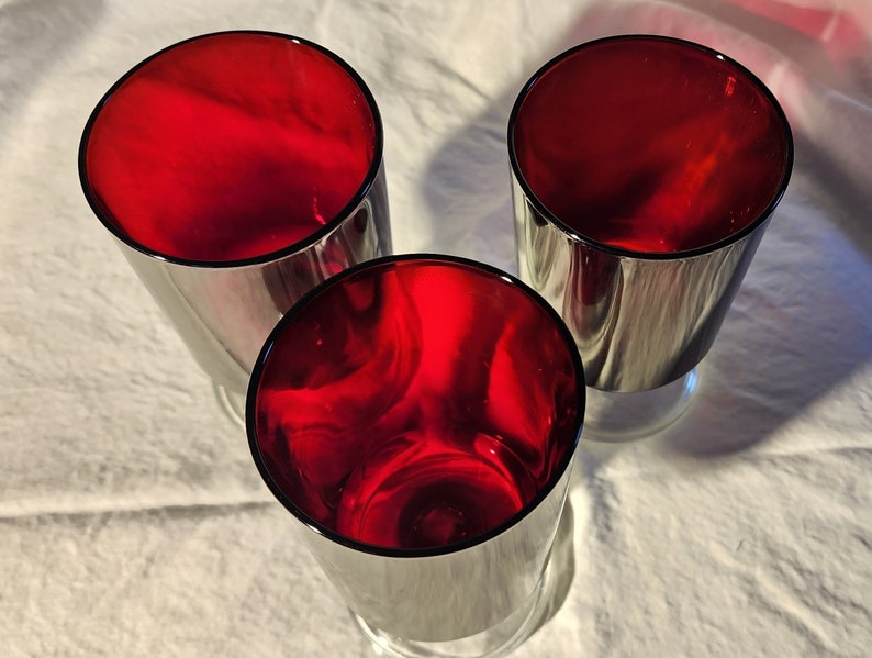 Luminarc Arcoroc Ruby Red Wine Goblets With Crystal Stem Set of 3 - Etsy