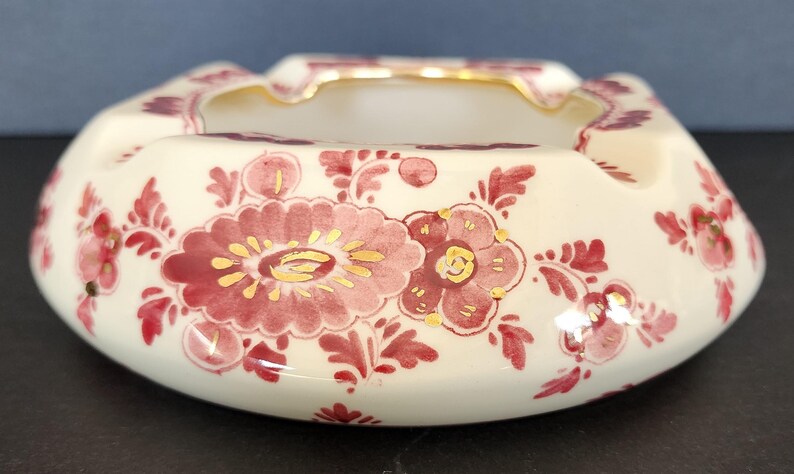 Regina Delfts Rood Red and Gold Ashtray Holland 7 Inch - Etsy
