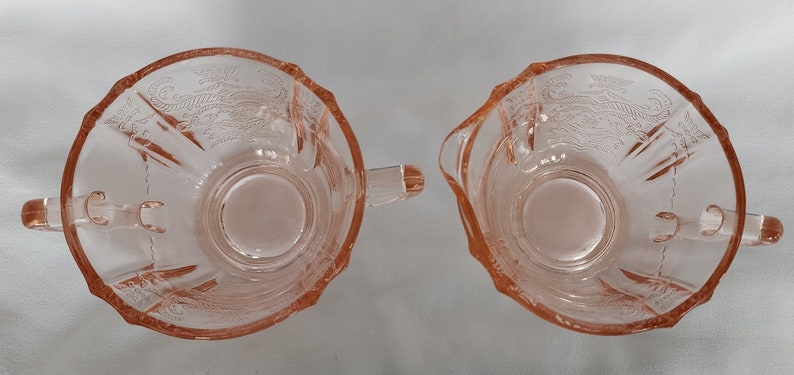 Pink Depression Glass Creamer And Sugar Bowl Indiana Glass Co