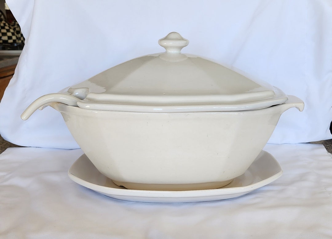 Vintage Tureen Serving Bowl With Lid and Ladle Calif USA Large - Etsy