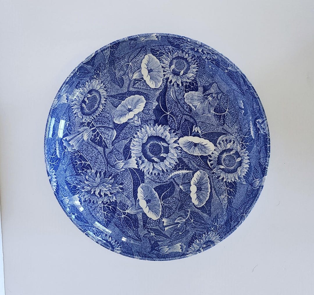 Spode Blue Room Collection Sunflower Blue White Serving Dish, England ...