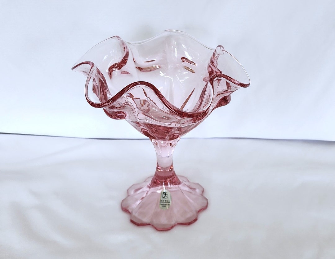 Fenton Valencia Dusty Rose Pink Compote Pedestal Dish - Etsy