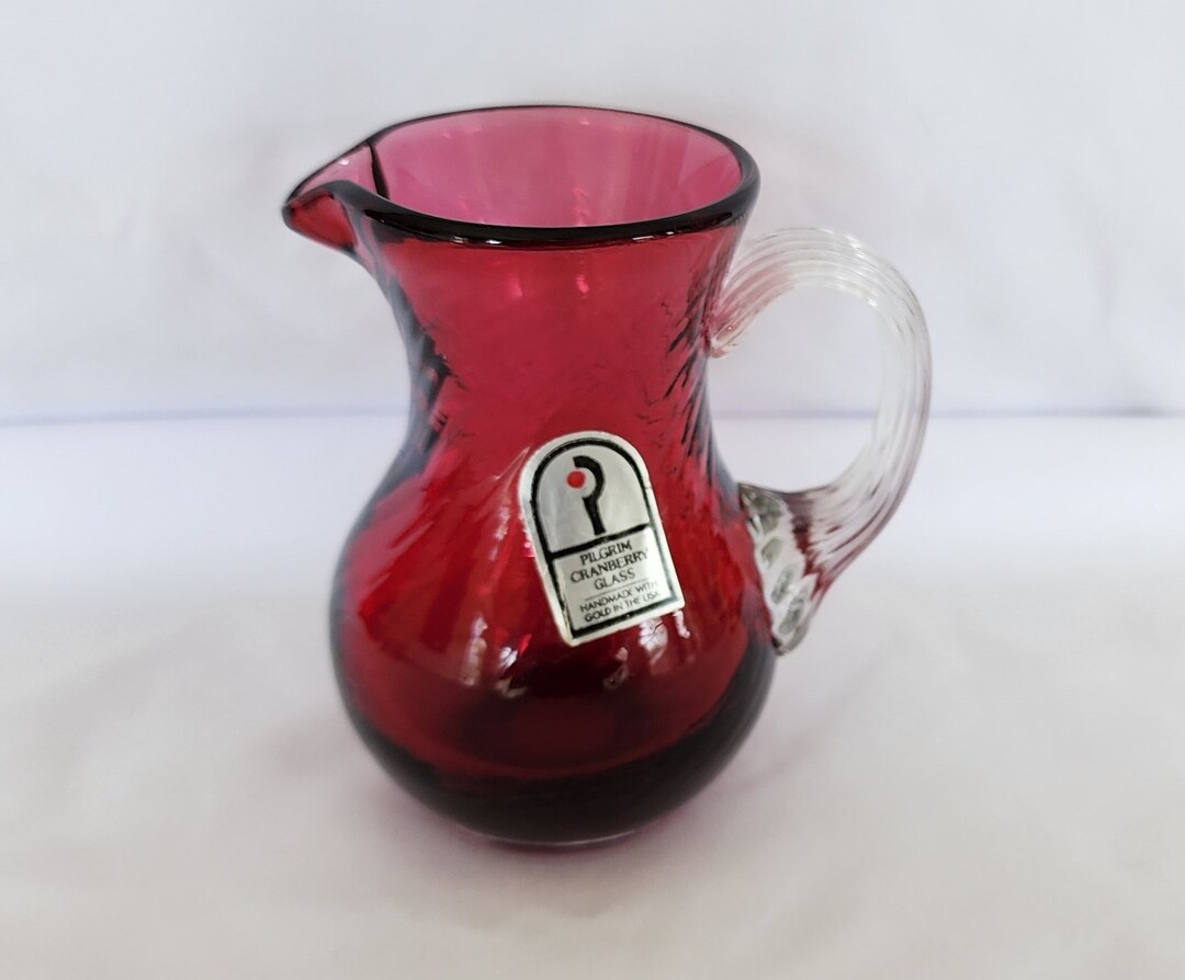 Glass Pitcher Pilgrim Cranberry Glass Small 3.75 Inch - Etsy