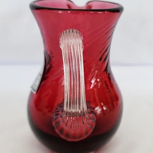 Glass Pitcher Pilgrim Cranberry Glass Small 3.75 Inch - Etsy