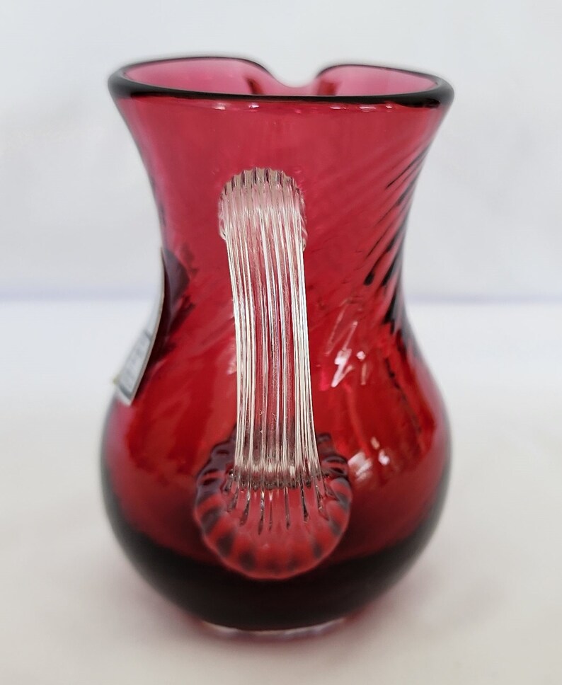 Glass Pitcher Pilgrim Cranberry Glass Small 3.75 Inch - Etsy