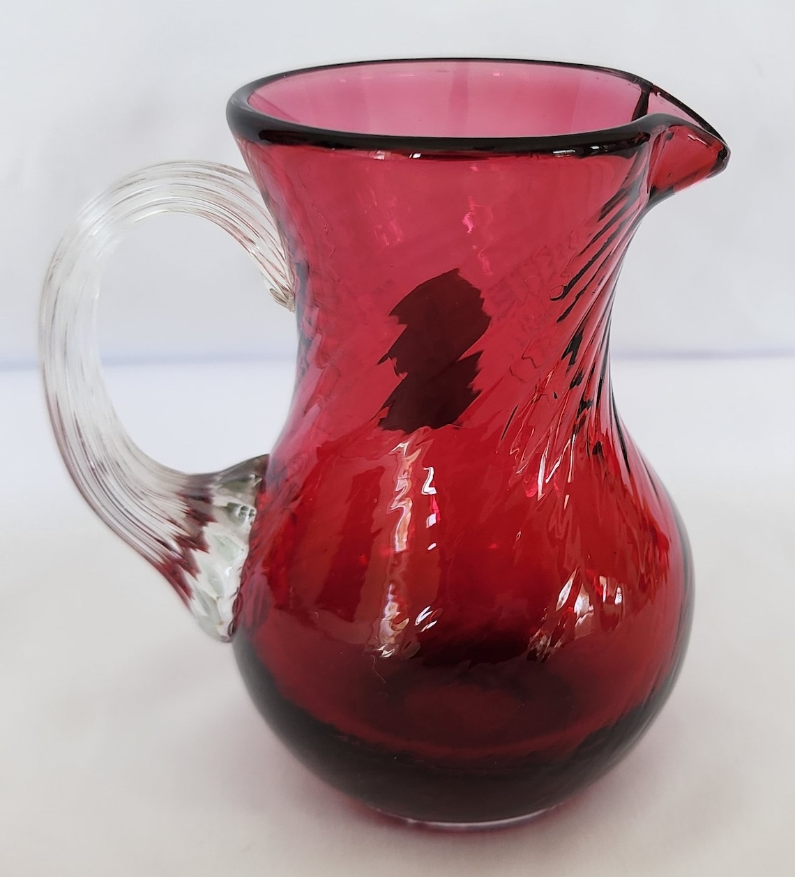 Glass Pitcher Pilgrim Cranberry Glass Small 3.75 Inch - Etsy