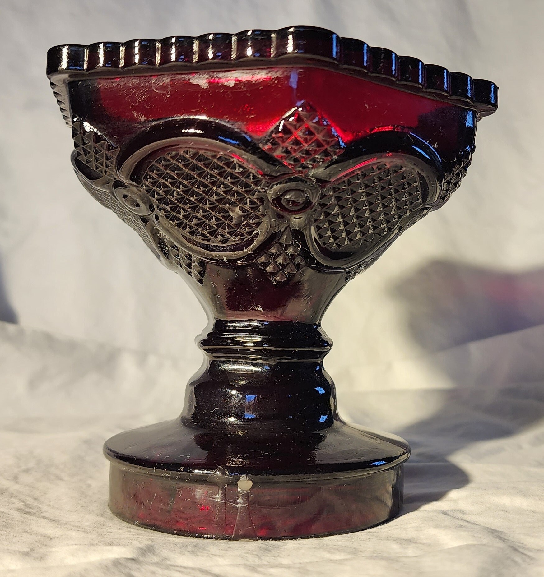 Avon Cape Cod Ruby Red Pedestal Dish Candle Holder - Etsy