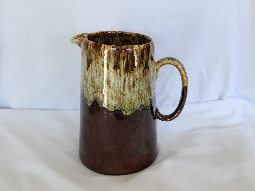 Vintage Ceramic Pitcher Hand Made Glazed 8 Inch - Etsy