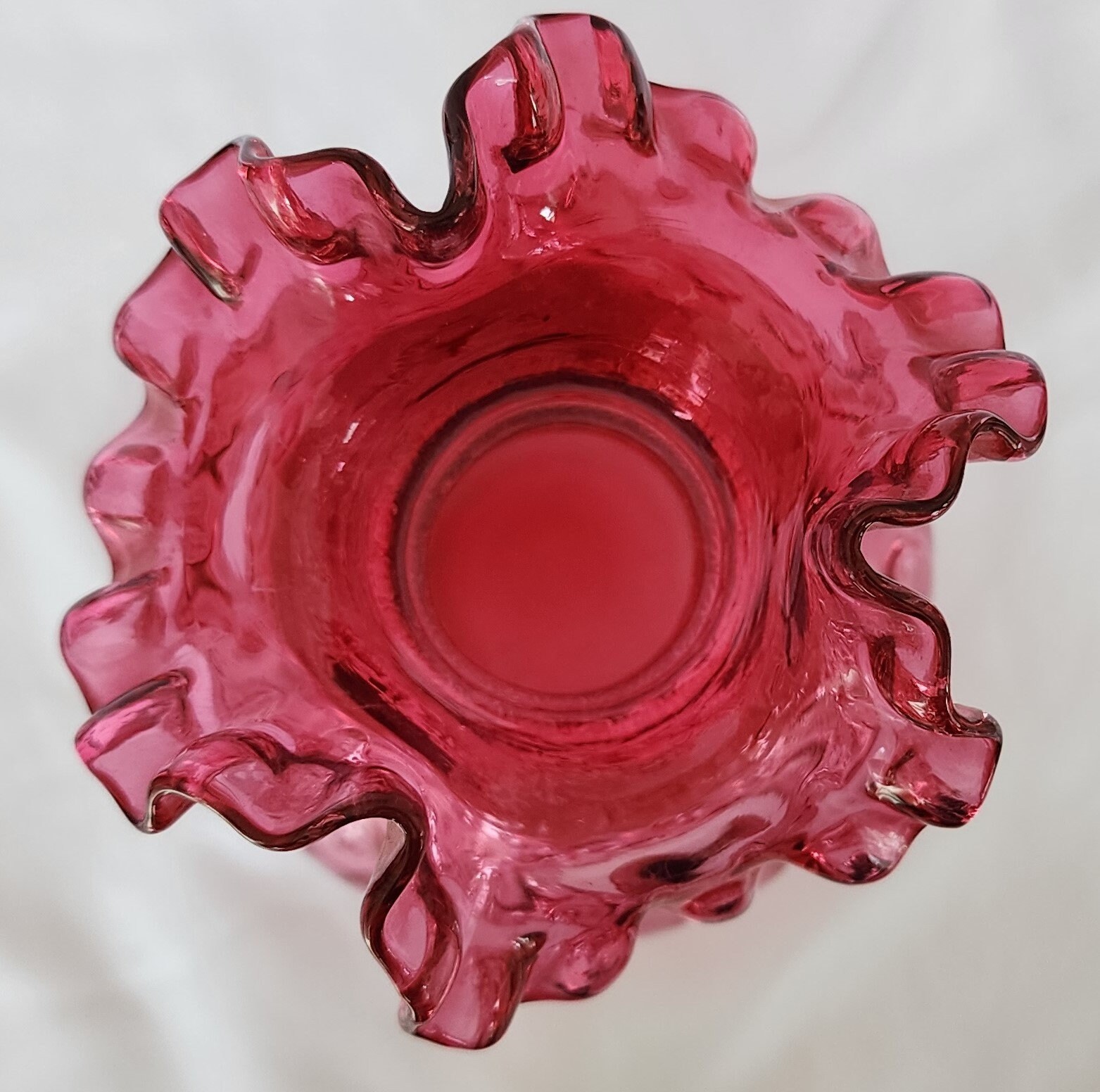 Fenton Glass Vase Ruby Overlay 7 Inch - Etsy