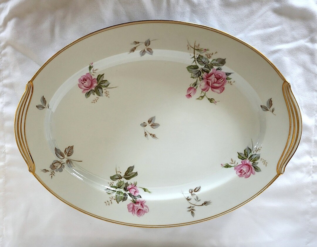 Noritake Oval Serving Platter Roses With Gold Trim 16 Inch Rosa 5460 - Etsy