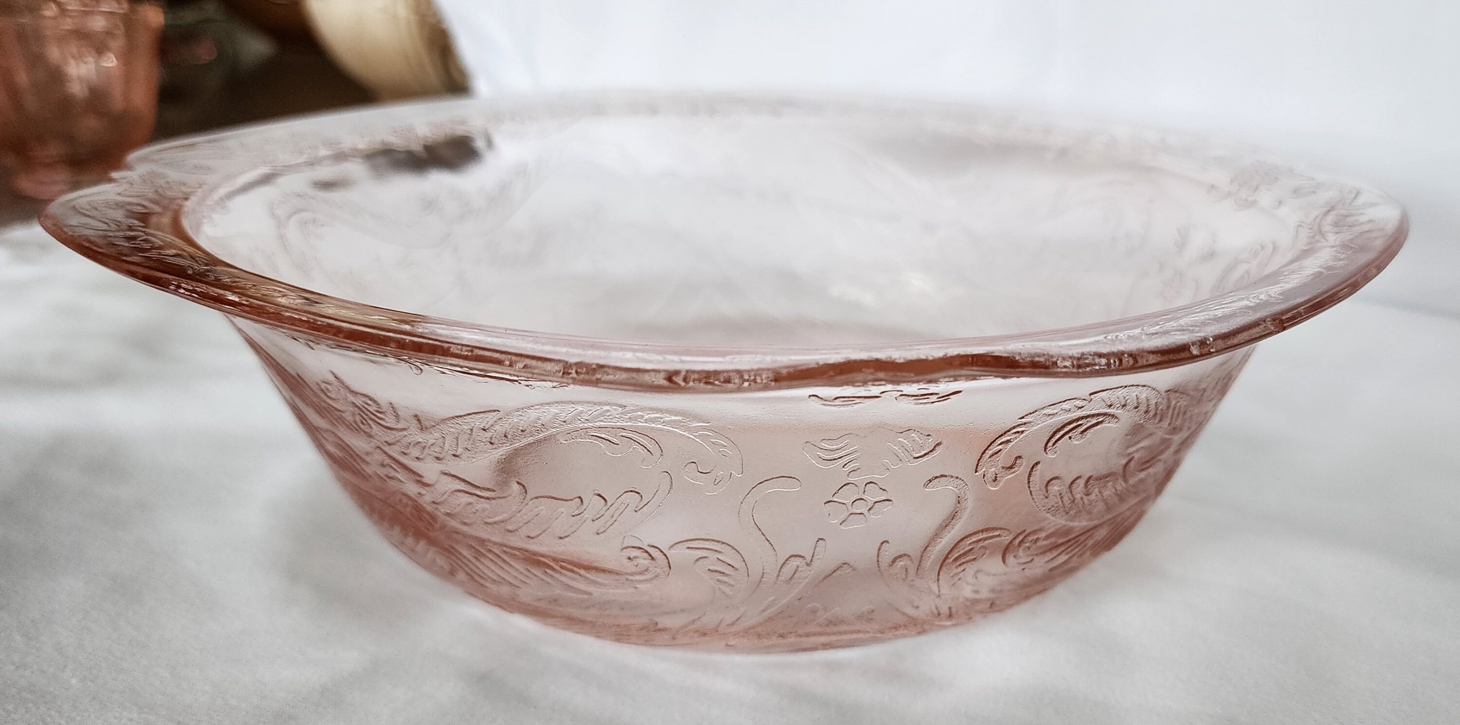 Pink Depression Glass Serving Bowl Indiana Glass Recollection Madrid