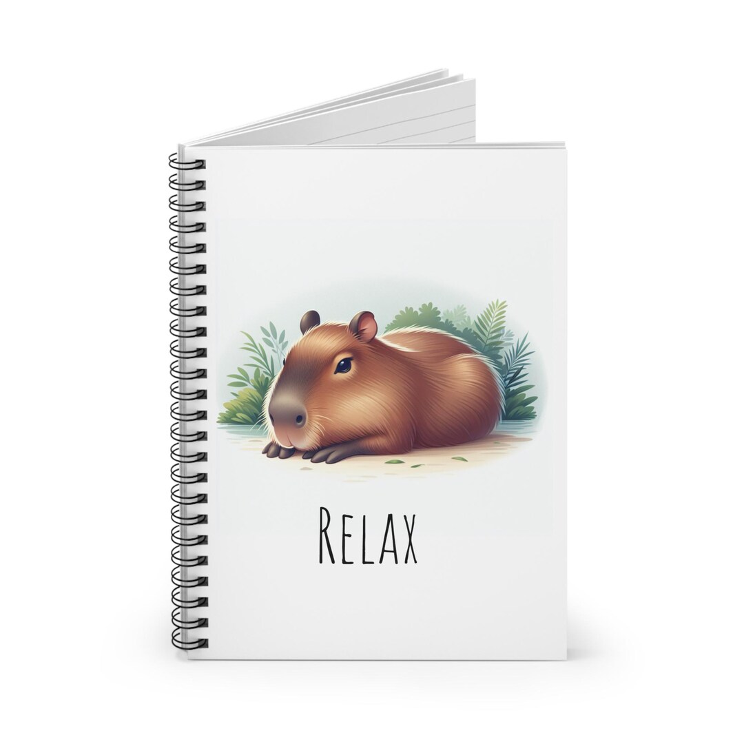 Cappybara Spiral Notebook, Cute Animal Journal, Ruled Line Notepad ...