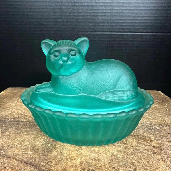Indiana Glass Cat Bowl Etsy