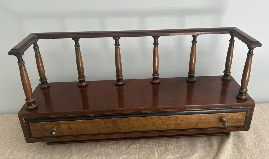 Antique Wooden Desktop or Wall Mount Trough Book Stand or Shelf With ...