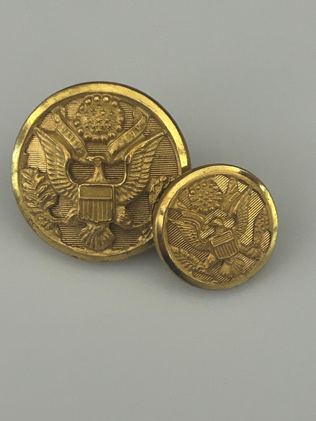 Vintage Superior Quality WWII Brass Army Uniform Buttons - Set of 2 ...
