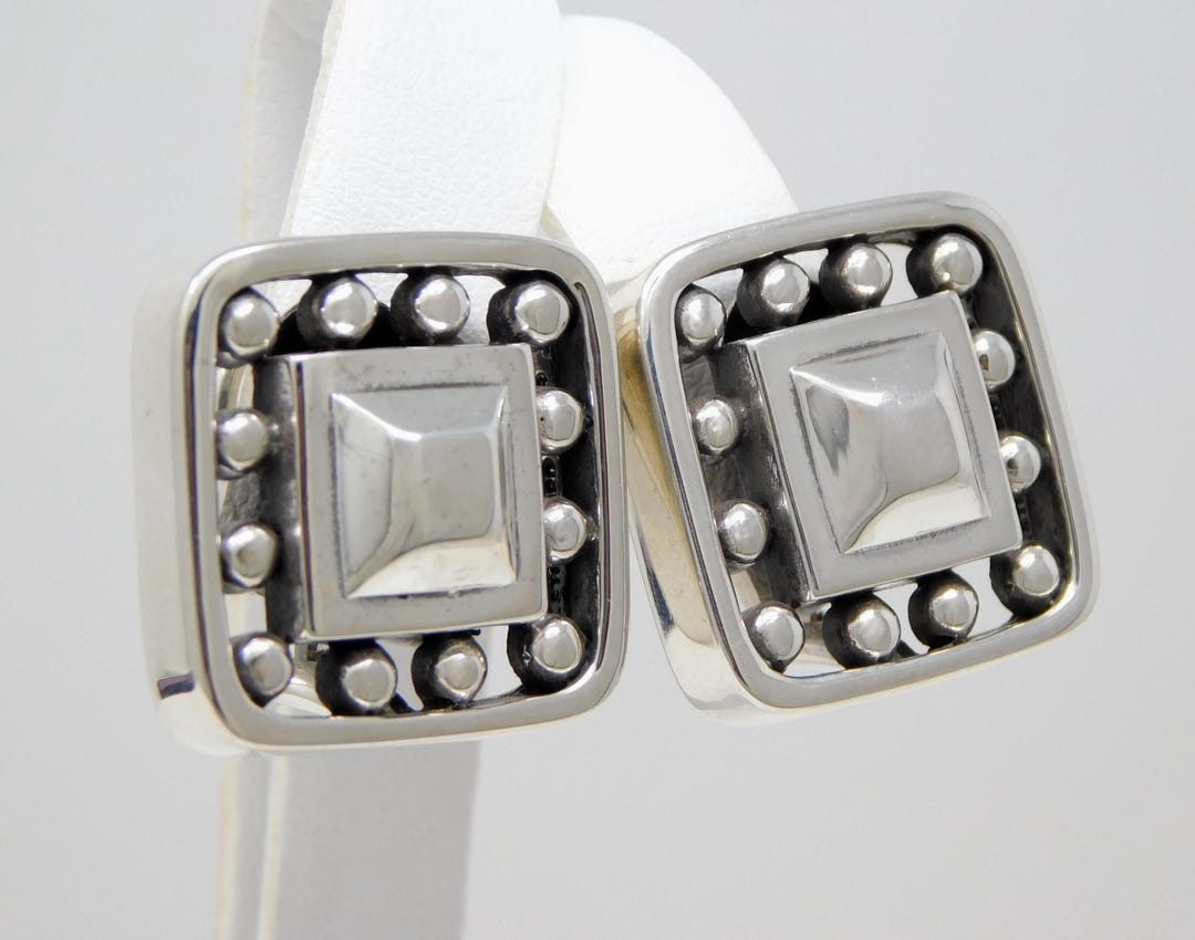 Kieselstein Cord Sterling Squarish Clip on Pyramid Earrings B6271 - Etsy