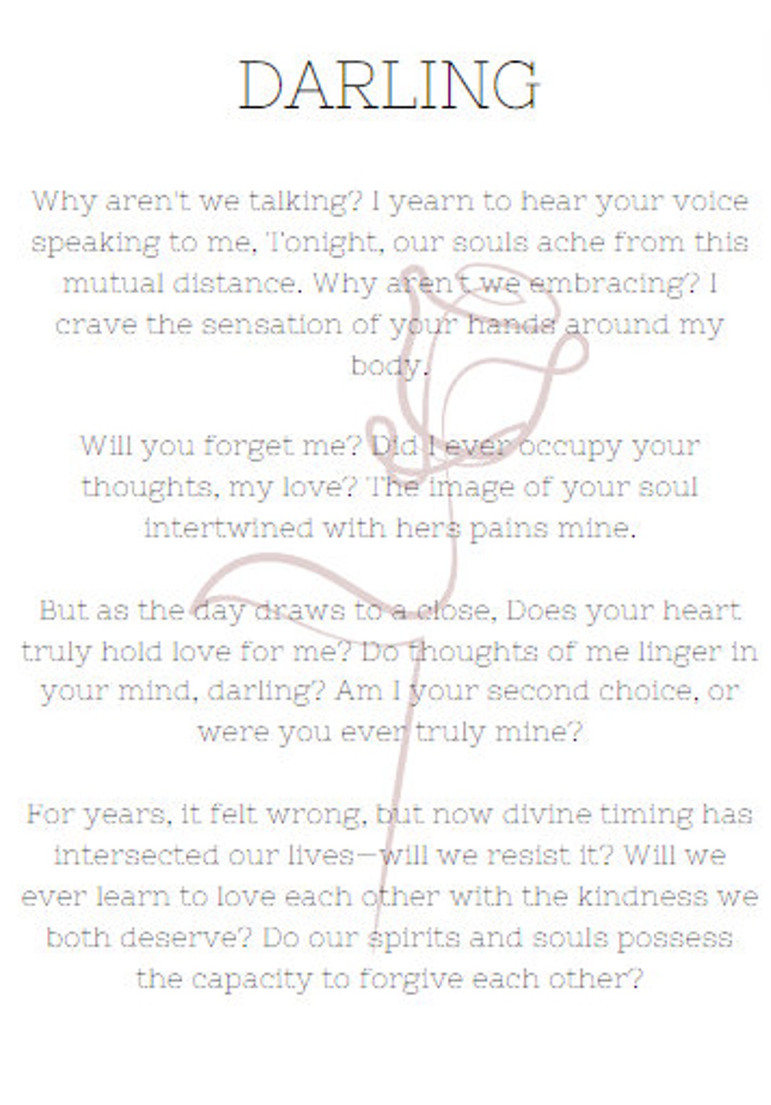 Darling, Poem, 70 Pages. - Etsy