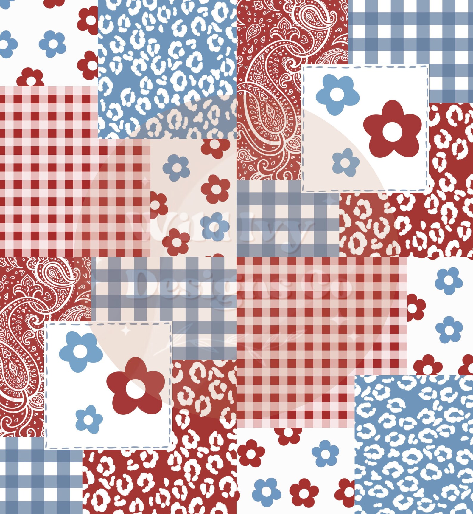 Red White and Blue FOJ Fourth of July Independence Day - Etsy