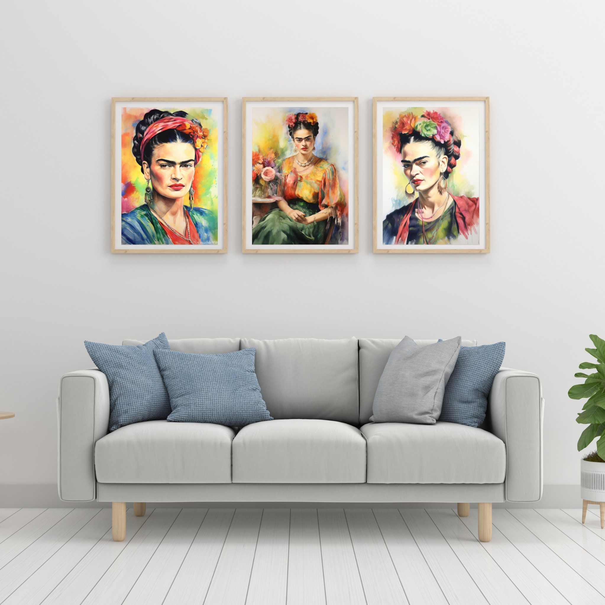 Frida Kahlo Watercolor Poster Set Printable Wallart - Etsy