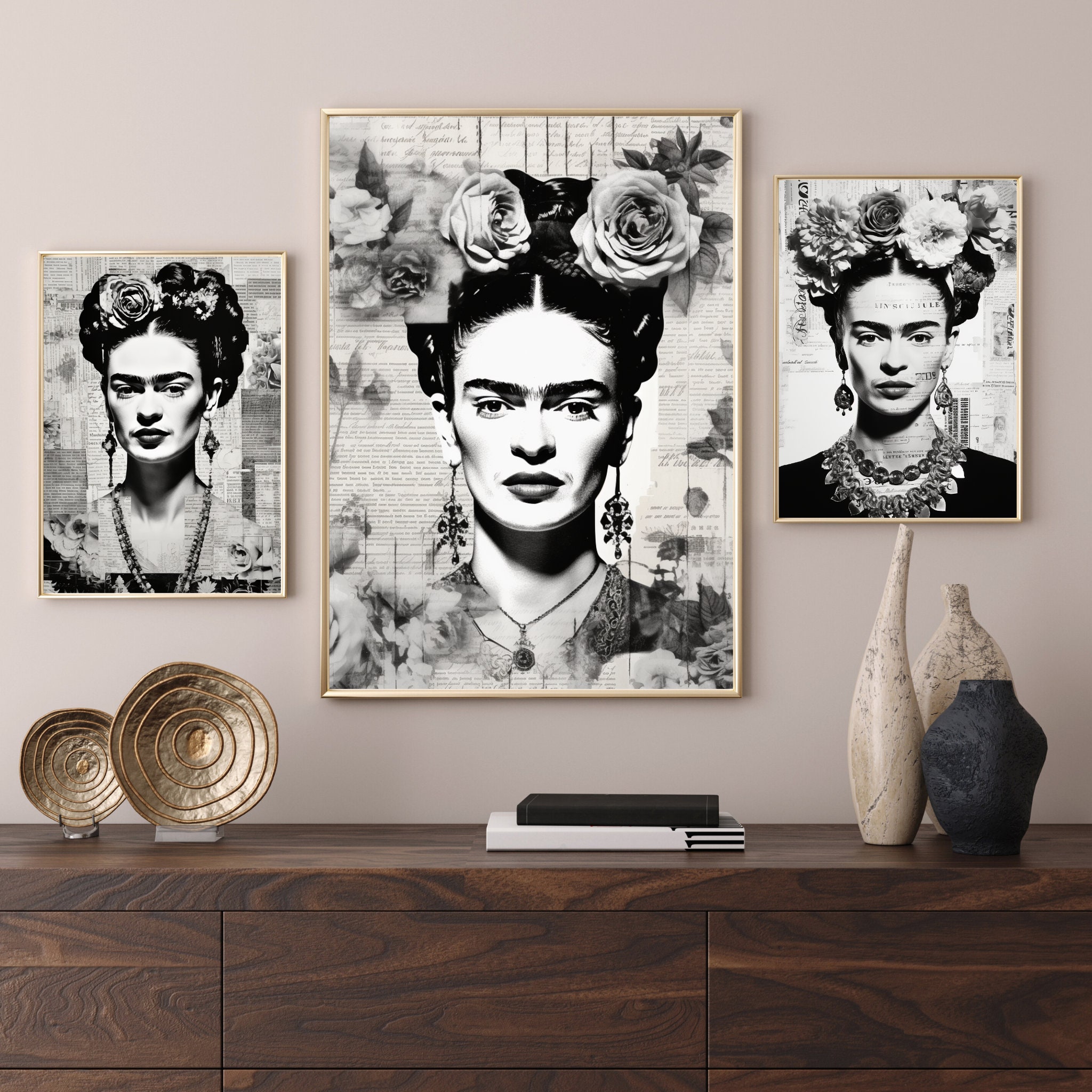 Frida Kahlo Black and White Poster Set | Printable | Wallart ...