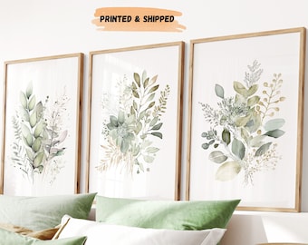 Watercolor Botanical Print Set of 3, Gallery Wall Art, Floral Printable ...