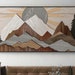 Lakelzdecor Western Mountain Abstract Wall Print, Cabin Art, Framed Wood Inspired, Large ...