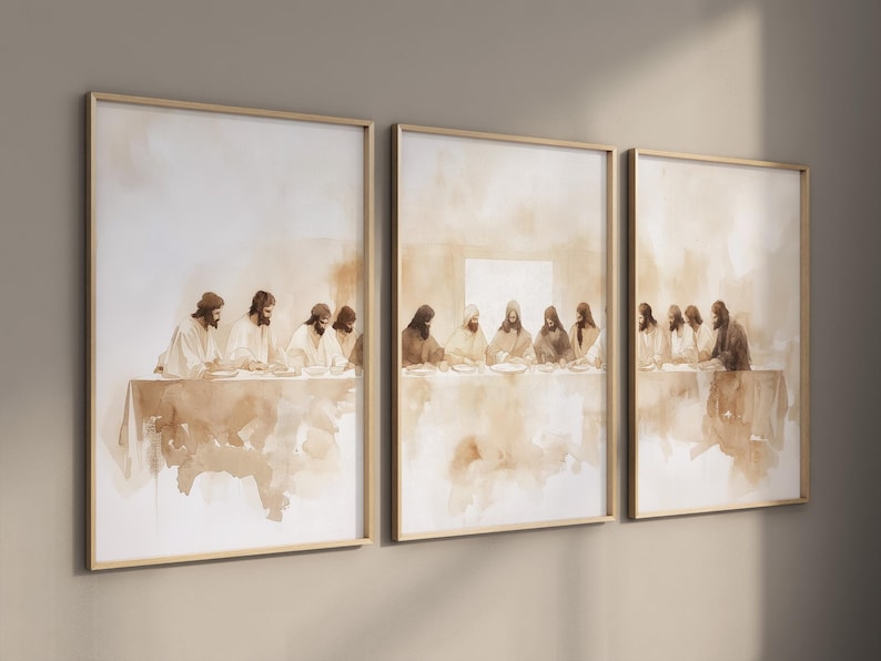 Lakelzdecor the Last Supper, Jesus Set of 3, Leonardo Da Vinci Parable ...