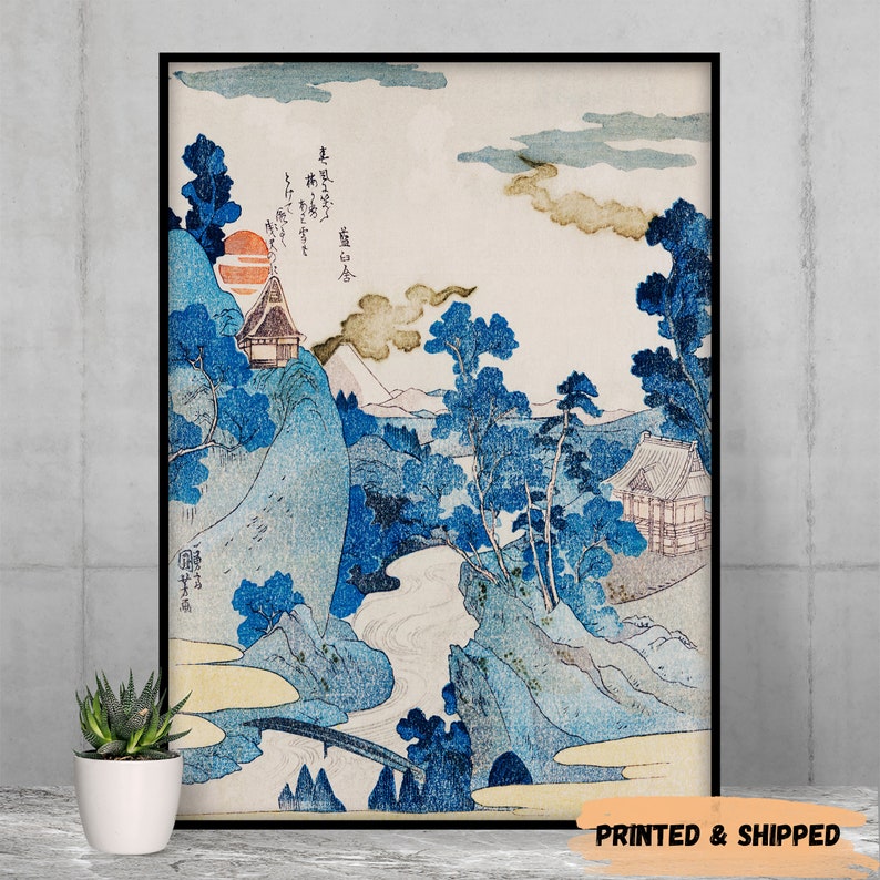 3 Piece Japanese Wall Art, Blue Japanese Prints, Hokusai Prints ...