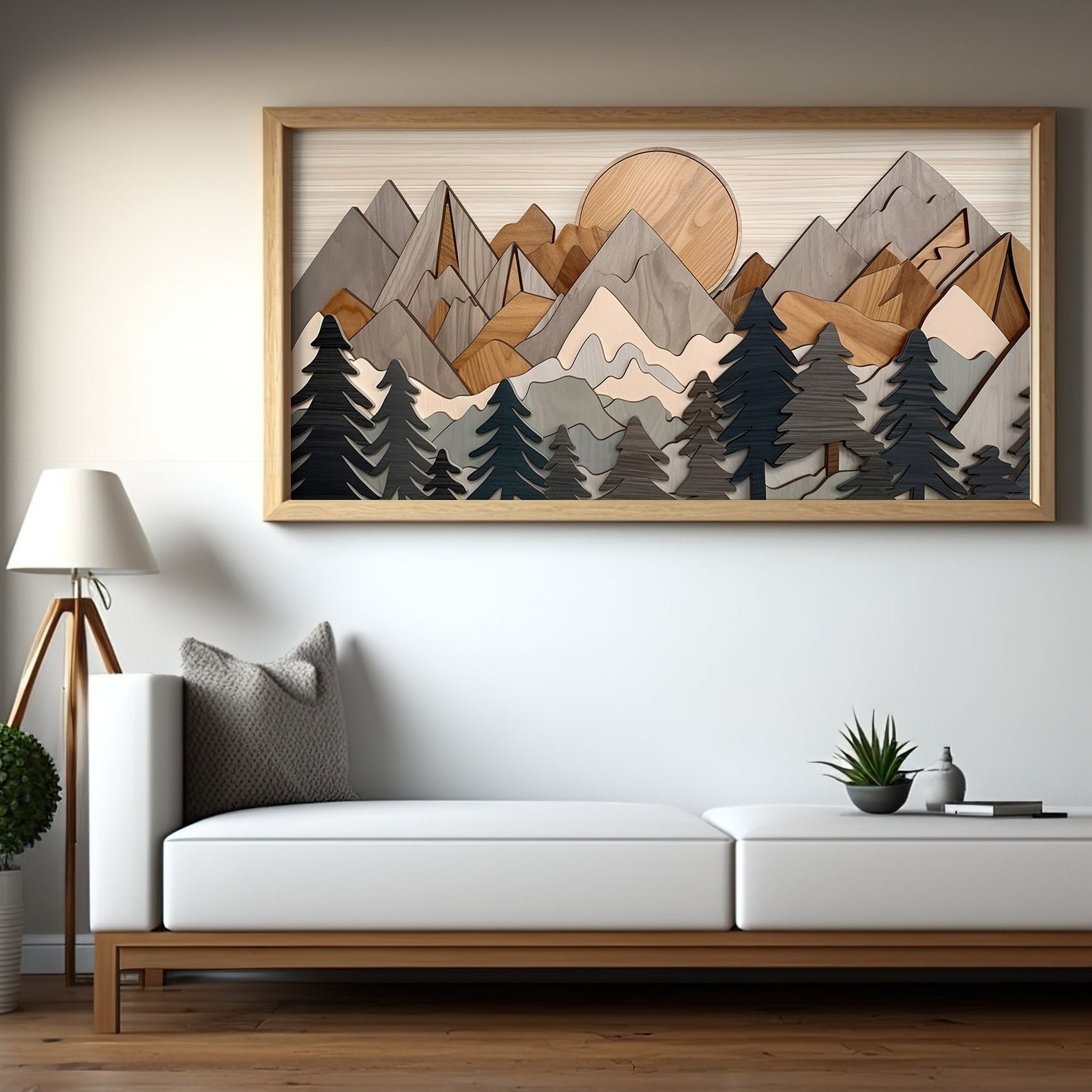 Mountain Wood Wall Art Cabin Art Nature and Tree Art - Etsy