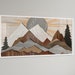 Lakelzdecor Western Mountain Abstract Wall Print, Cabin Art, Framed Wood Inspired, Large ...
