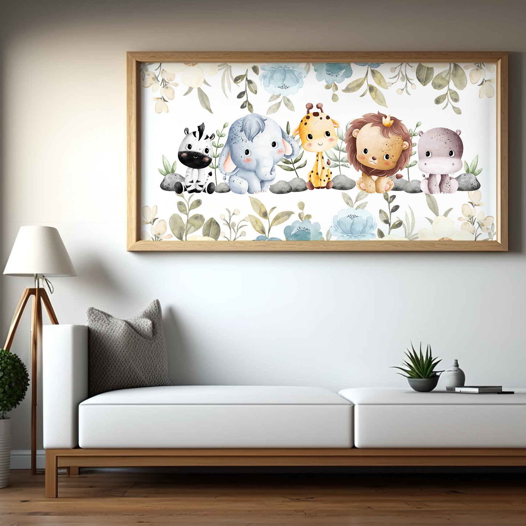 Cute Safari Animals Nursery Wall Art Horizontal Wall Decor - Etsy