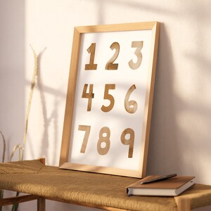 Beige Alphabet and Shapes Nursery Art Printable, Set of 3, Education ...