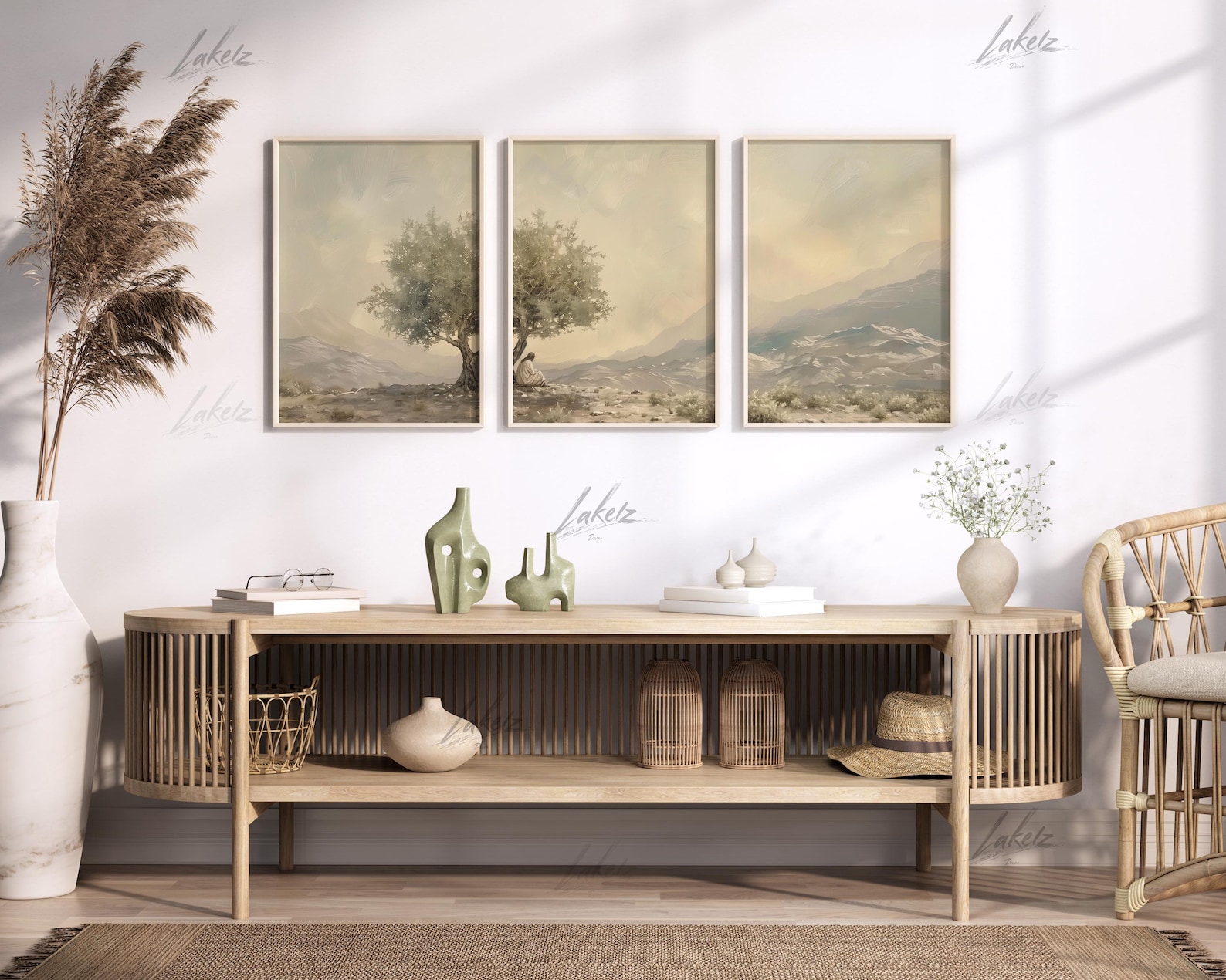 Lakelzdecor Jesus & Olive Tree, Green and Beige, Set of 3, LDS Home ...