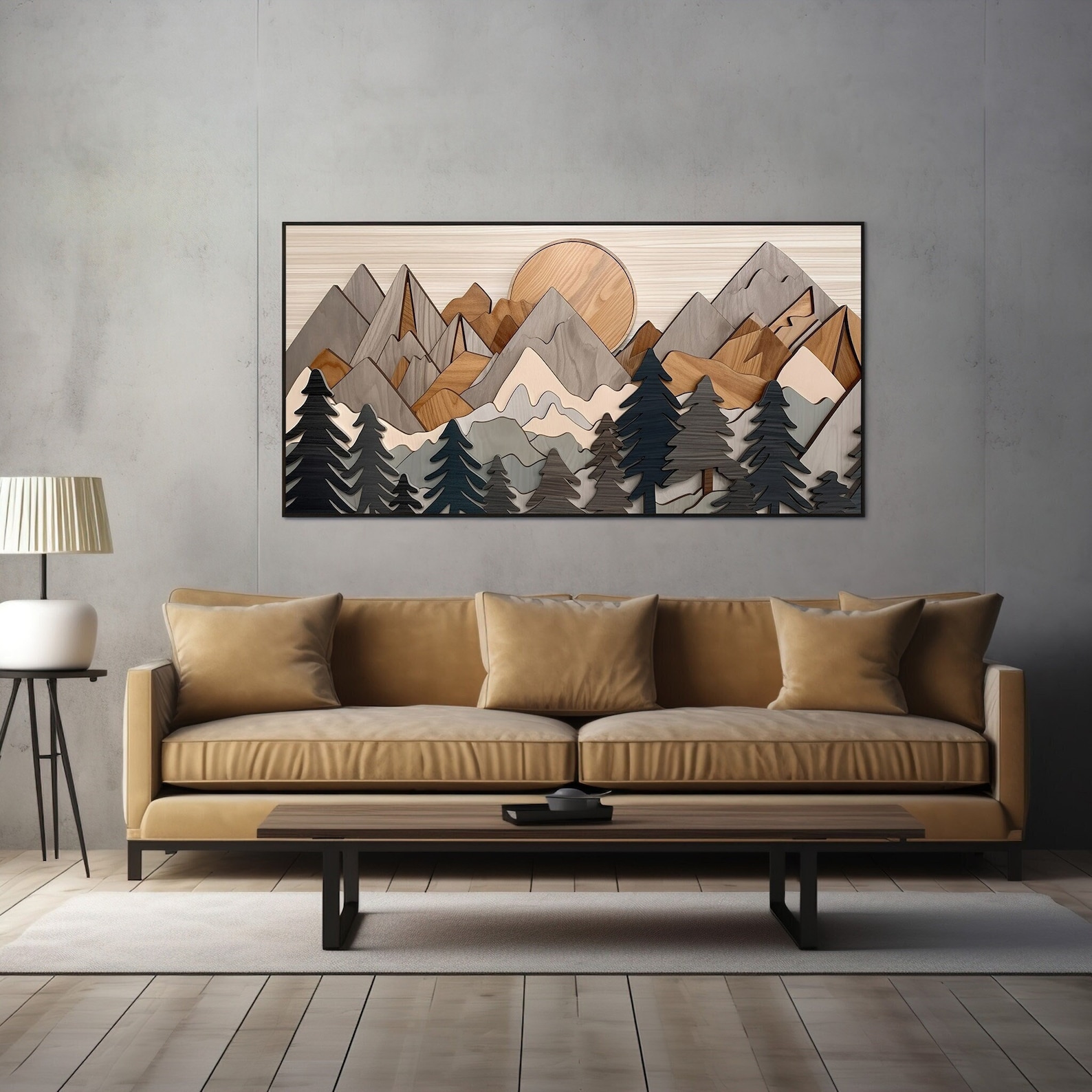 Mountain Wood Wall Art Cabin Art Nature and Tree Art - Etsy