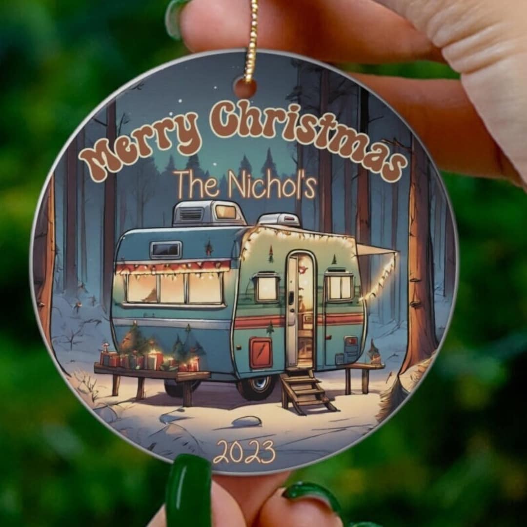 Personalized Camper Ornament, Happy Campers Ornament, Custom Camper ...