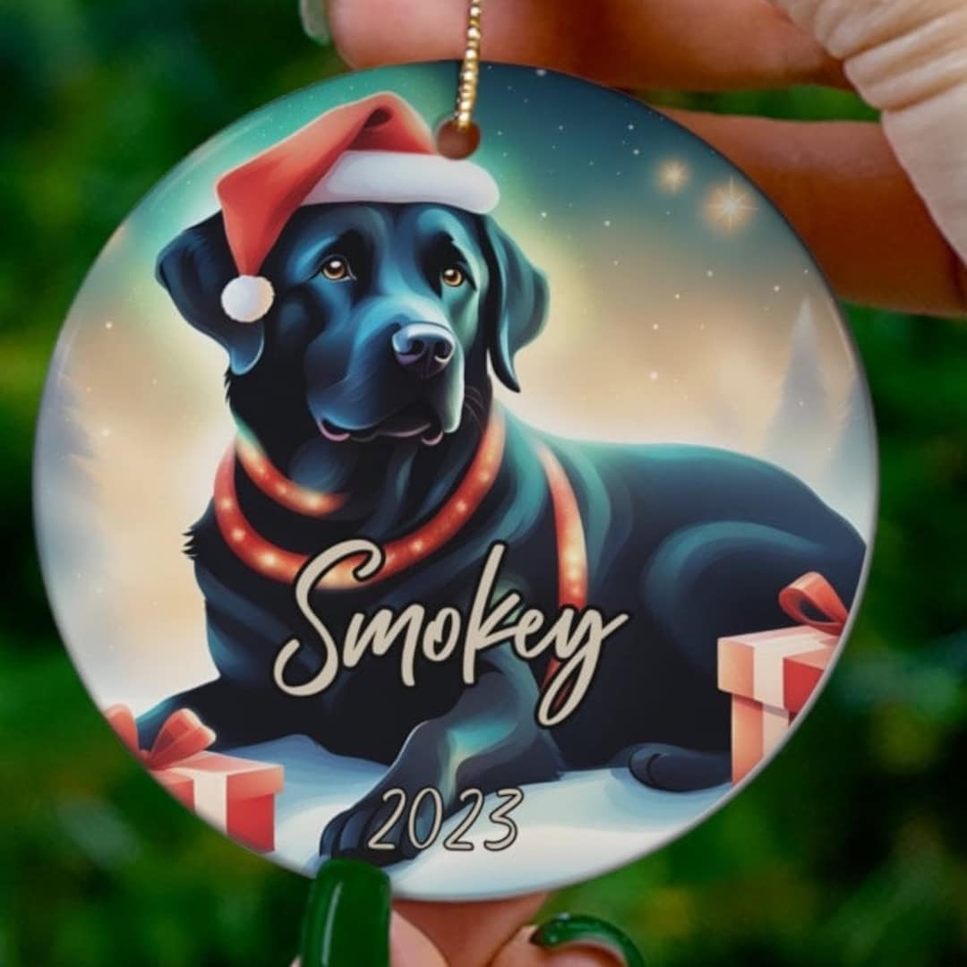 Labrador Christmas Ornament, Custom Pet Name Ornament Labrador Ornament ...