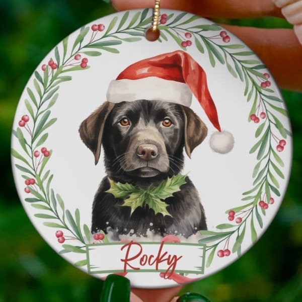 Black Lab Christmas Ornament - Etsy