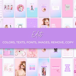 50 Rainbow Pastel Instagram Stories Templates Canva Instagram Templates ...