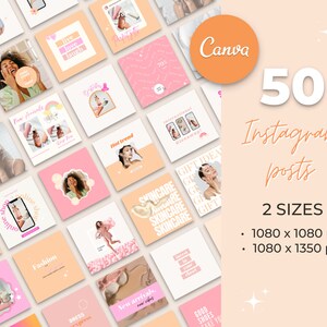 50 Pastel Instagram Post Templates Canva Colorful Light Pink Instagram ...