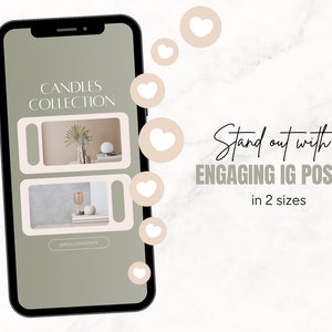 50 Sage Instagram Post Templates Canva in 2 Sizes Minimalist Elegant ...