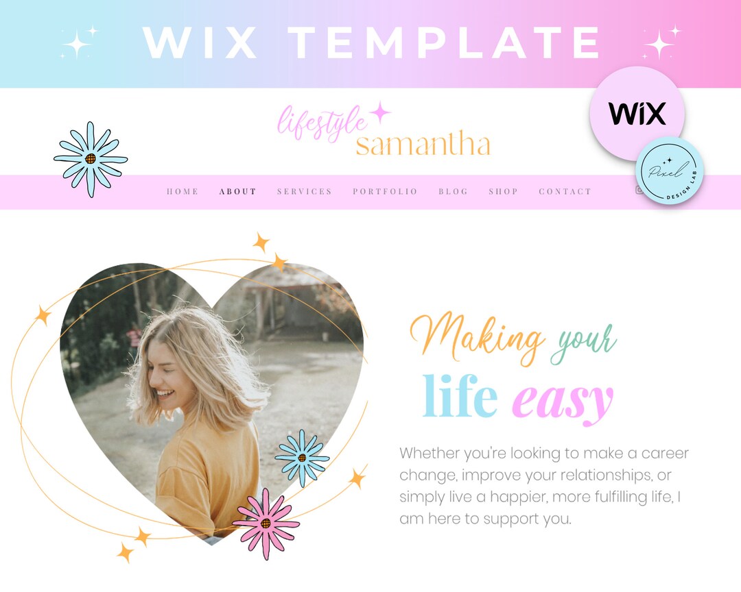 Bright Wix Website Coach Template Wix Photographer Website - Etsy