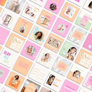 50 Bright Instagram Post Templates Canva Colorful Pink Instagram ...