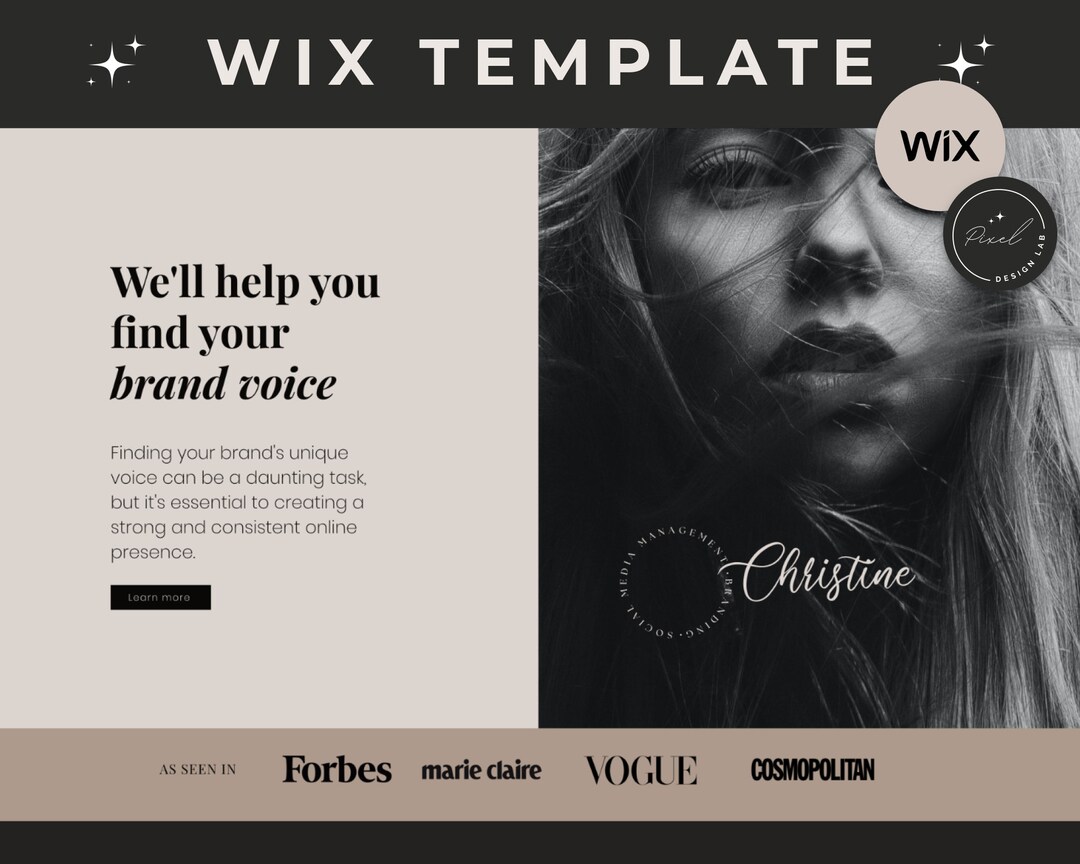 Luxury Agency Wix Website Template for Social Media Managers - Etsy