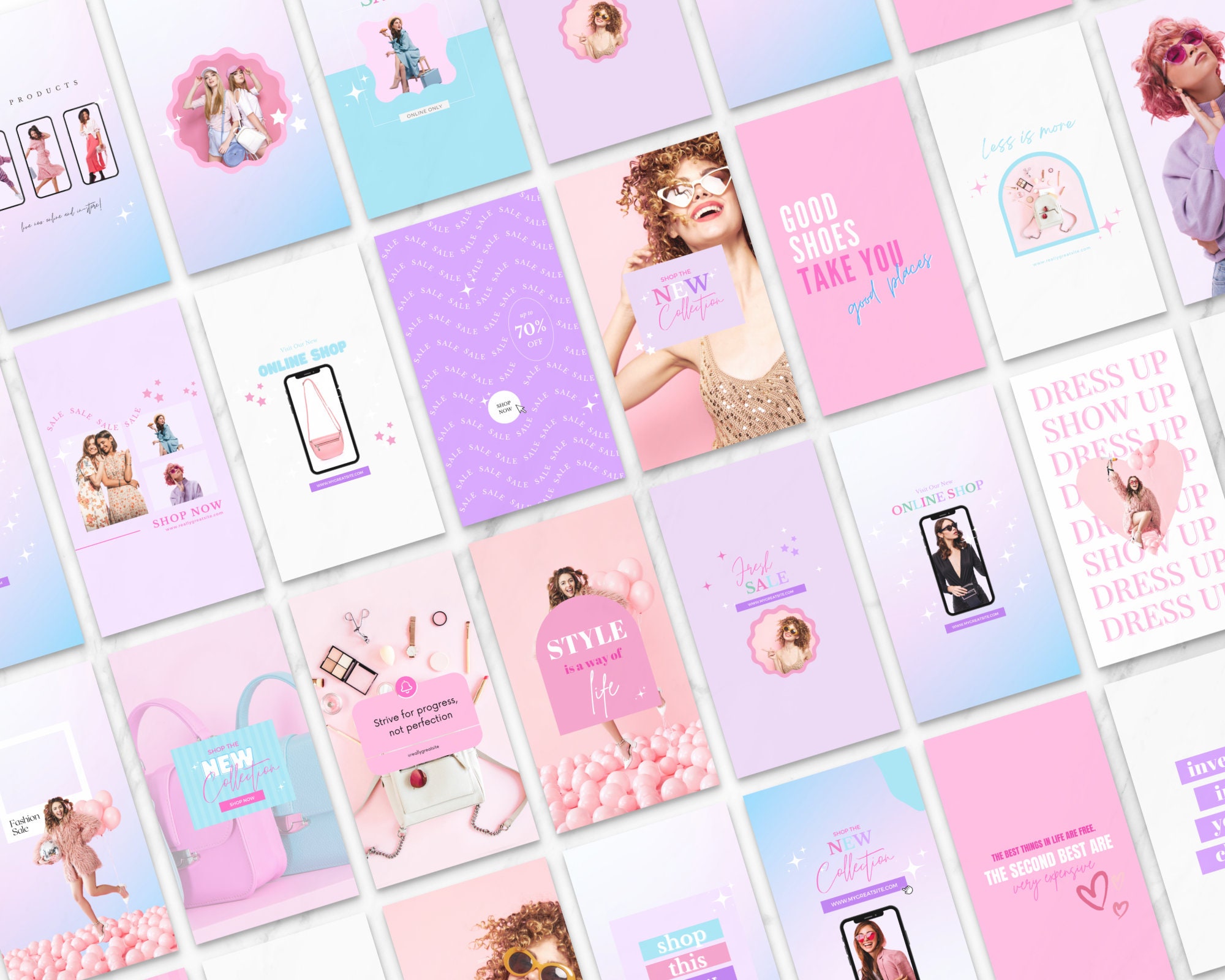 50 Rainbow Pastel Instagram Stories Templates Canva - Etsy