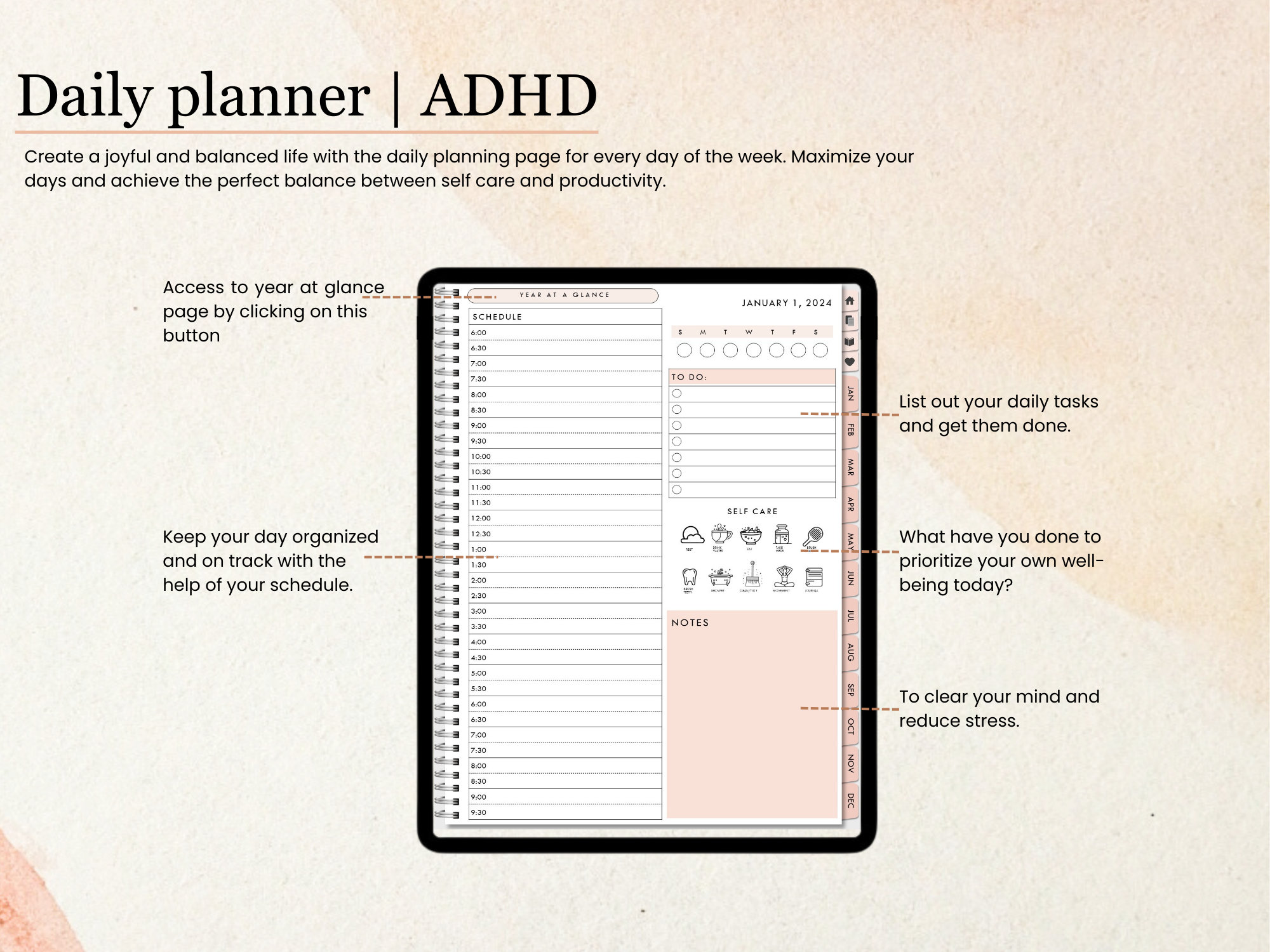 All in One ADHD Digital Planner for Goodnotes, iPad & Android. Adhd ...