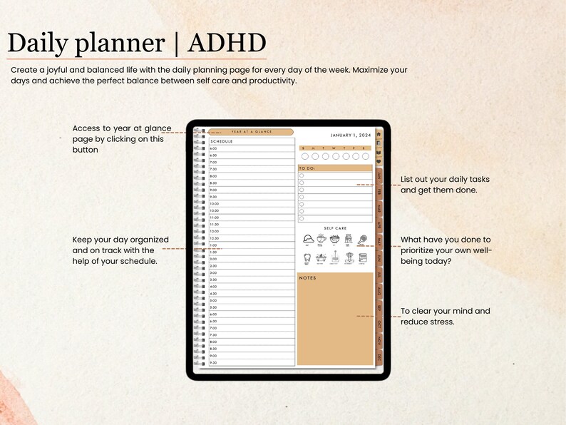All in One ADHD Digital Planner for Goodnotes, iPad & Android. Adhd ...
