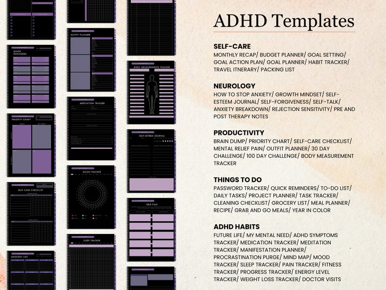 All in One ADHD Digital Planner for Goodnotes, iPad & Android. Adhd ...