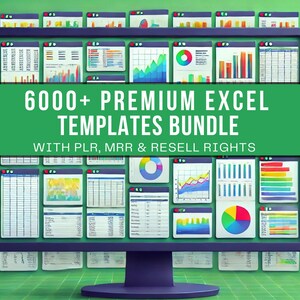 6000 Premium Excel Templates Bundle Business, Tax, Sales & Organization ...