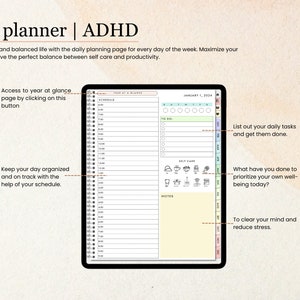 All in One ADHD Digital Planner for Goodnotes, iPad & Android. Adhd ...